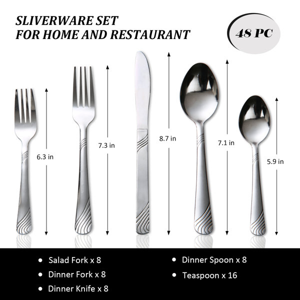 Ebern Designs Odina Stainless Steel Flatware Set - Service for 8 & Reviews | Wayfair